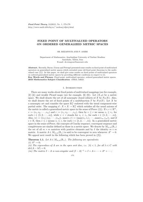 pdf fixed point of multivalued operators on ordered generalized metric spaces