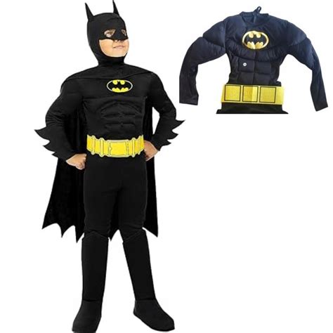 BATMAN Z MIĘŚNIAMI KOSTIUM STRÓJ PRZEBRANIE 122 128 MASKA Z PELERYNA
