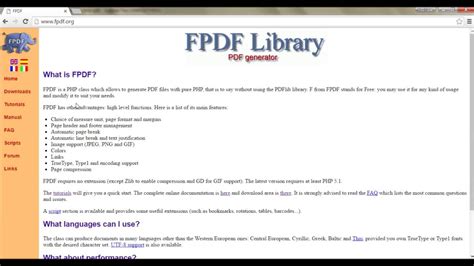create pdf using php fpdf 1 hello world youtube