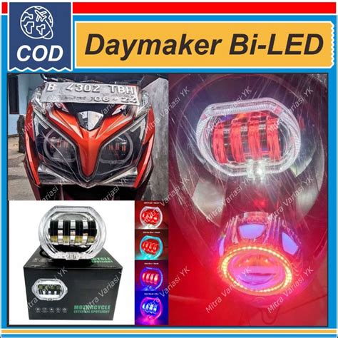 Jual LAMPU BILED TEMBAK DAYMAKER PROJIE 4 LENSA 4D LASER 2 WARNA SINAR