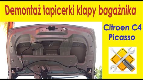 Demontaż tapicerki plastikowej osłony klapy bagażnika Citroen C4