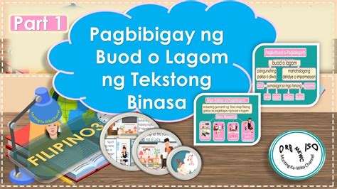 FILIPINO 3 PAGBIBIGAY NG BUOD O LAGOM NG TEKSTONG BINASA PART 1 YouTube