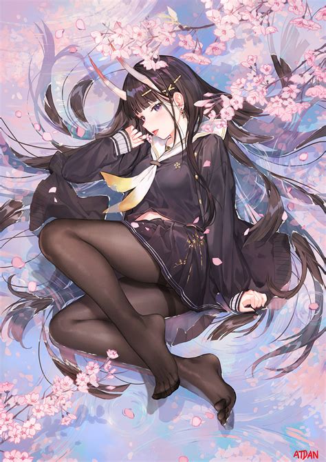 壁纸 Azur Lane 艺术品 Noshiro Azur Lane 动漫女孩 黑发 长发 喇叭 校服 迷你裙 黑色内裤
