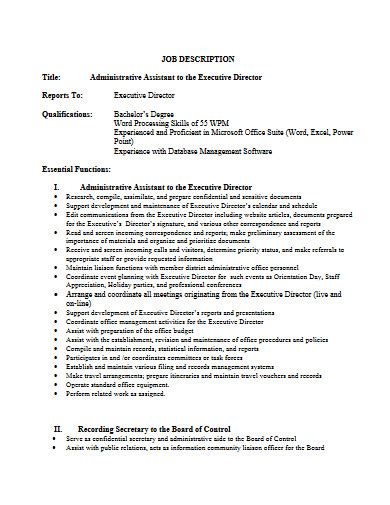Administrative Assistant Job Description 10 Examples Format How To
