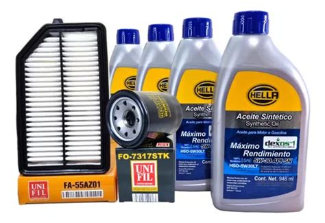 Kit Afinación Honda City 2015 2020 5w30 Aire Ace Sintético Envío gratis