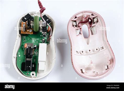 Disassembled Computer Mouse On White Background Gadget Repair