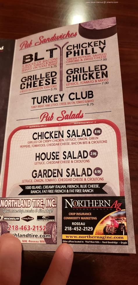 Menu At Legends Sports Pub Grill Roseau