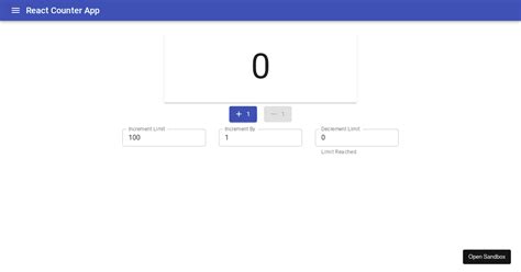React Advance Counter Material UI Codesandbox