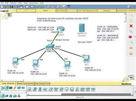 Asignación de direcciones IP mediante servidor DHCP Cisco Packet