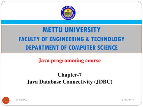 PDF Chapter 7 JDBC Java Database Connectivity