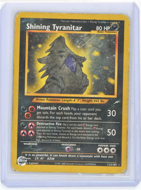 Lot Pokemon Tcg Shining Tyranitar Neo Destiny Card C