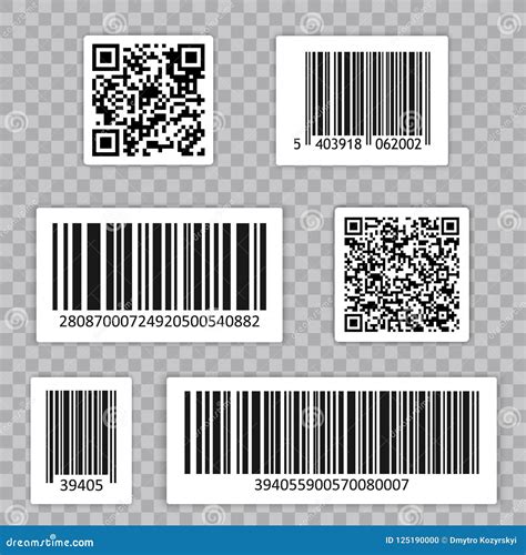 Bar Code Set Vector Qr Cide Universal Product Scan Code Editorial