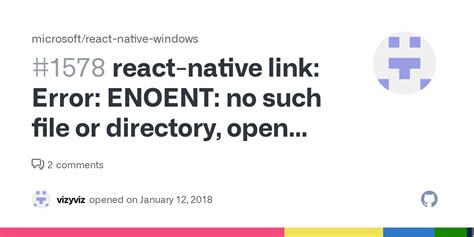 React Native Link Error ENOENT No Such File Or Directory Open