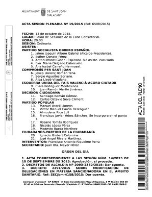 Completable En línea santjoandalacant ACTA CORRESPONDIENTE A LAS SESIN
