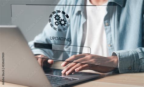 businessman working and installing update process software update or operating system upgrade
