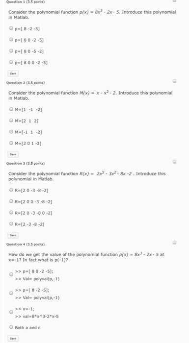 solved consider the polynomial function p x 8x 3 2x