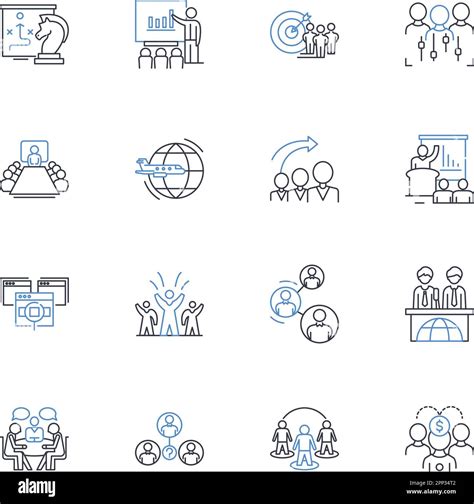 Enterprise Forum Line Icons Collection Collaboration Nerking