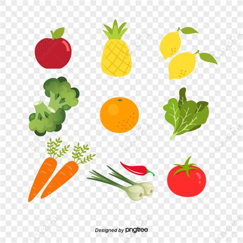 Fruits And Vegetables Vector PNG Hd Transparent Image And Clipart Image