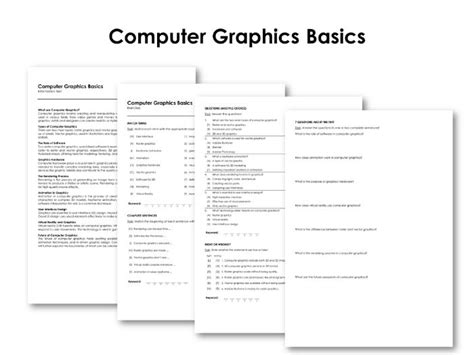computer graphics basics teaching resources