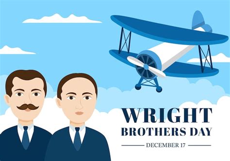 Día de los hermanos wright el 17 de diciembre plantilla ilustración de