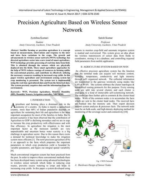 a survey on wireless sensor network for agriculture