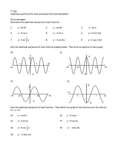 Trigonometric Functions Lesson Plans Worksheets