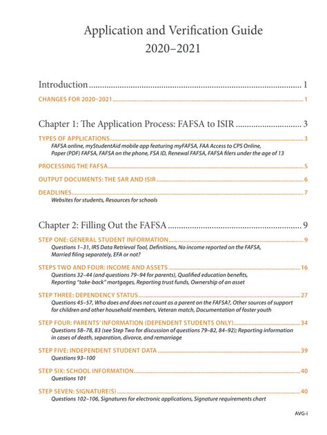 Fillable Online 2020 2021 Application And Verification Guide IFAP U