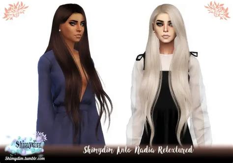 Shimydim Anto S Nadia Hair Retextured Sims 4 Hairs