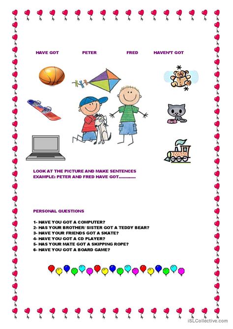 HAS HAVE GOT English ESL Worksheets Pdf Doc