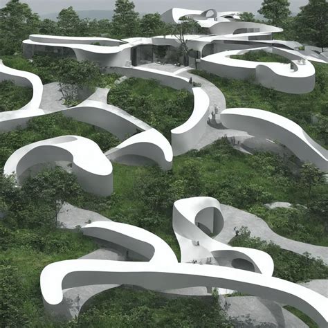 A Curvilinear Geometric House Design By Online Lab Stable Diffusion
