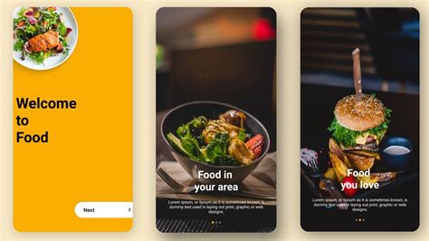 Food App UI Onboarding Walkthrough Slide Screen Design In Android