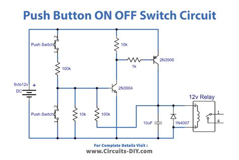 Push Button On Off Switch Using Transistors