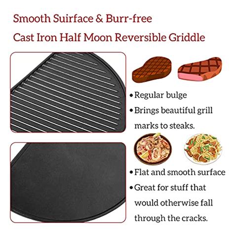 KAMaster 18 Half Moon Cast Iron Reversible Griddle For Large Big Green