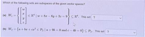 Which Of The Following Sets Are Subspaces Of The Chegg