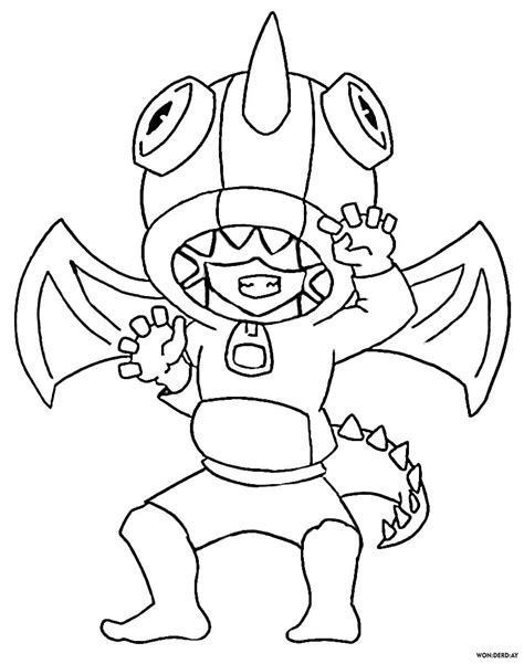Coloriage Leon Brawl Stars Dessin à imprimer WONDER DAY