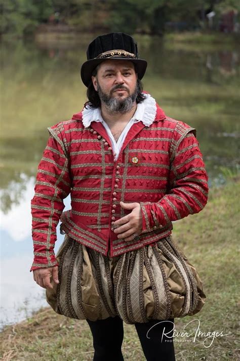 An Elizabethan Gentleman S Doublet In Red Taffeta With Paned Hose In