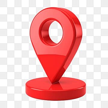 D Pin Map Marker Location Tilt Right With Base Clipart Transparent