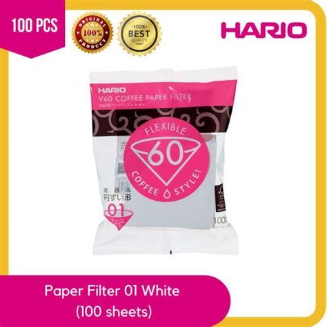 Promo Hario V60 Paper Filter 01 White 100 Sheets Diskon 23 Di Seller
