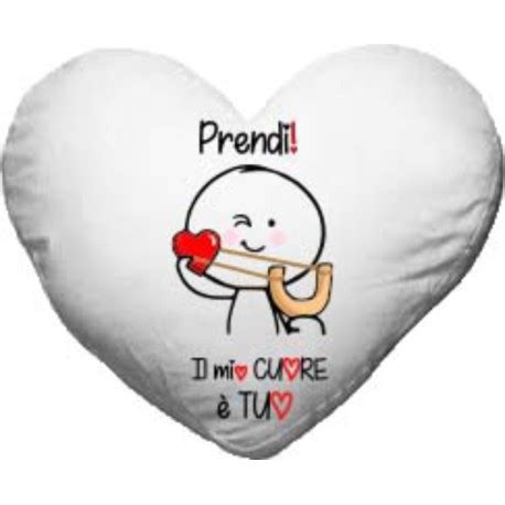 Cuscino A Forma Di Cuore Con Stampa San Valentino Prendi Il Mio Cuore