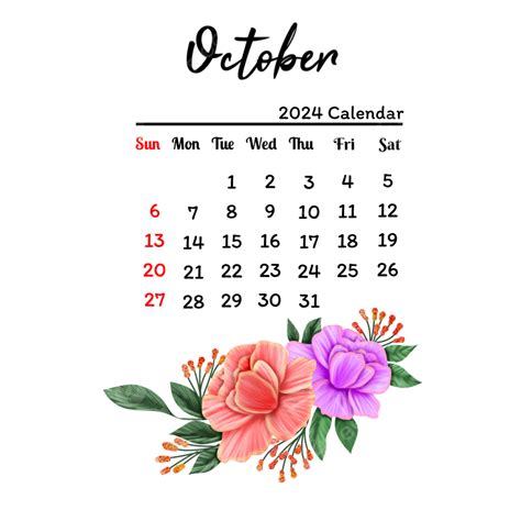 Kalender Oktober 2024 Oktober 2024 Oktober Kalender 2024 PNG