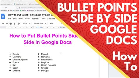 How To Put Bullet Points Side By Side In Google Docs YouTube