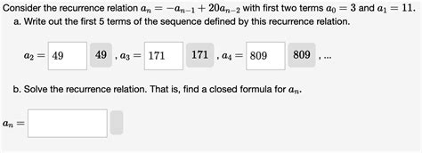 solved for each sequence given below find a closed formula