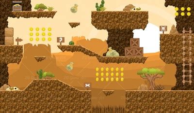 Wild West Platformer Tileset Game Art 2D