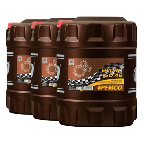 60 L 3x 20 Liter Pemco Hydrauliköl Hydro ISO 46 HLP 46 Kanister
