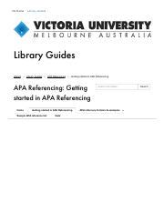 Getting Started In Apa Referencing Apa Referencing Library Guides