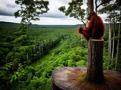 Orangotangos Resistindo à Destruição de seu Habitat