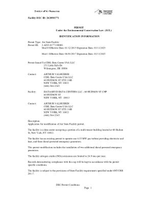 Fillable Online Facility Dec Id Dec Permit Conditions Page