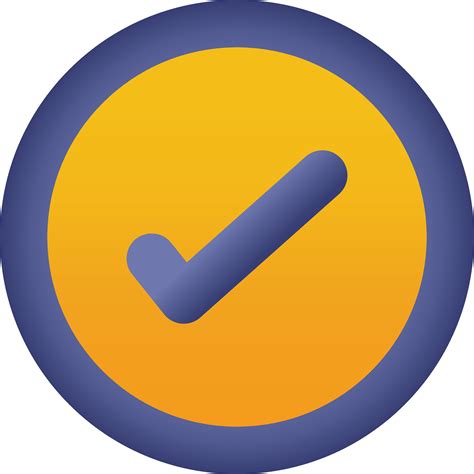 Check Mark Circle Icon In Orange And Yellow Color 24556497 Vector Art