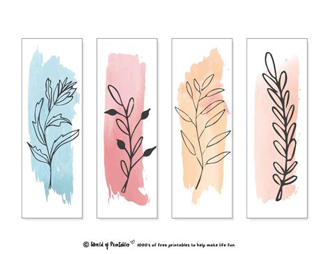 Watercolor Bookmarks 120 Ideas To Print For Free World Of Printables