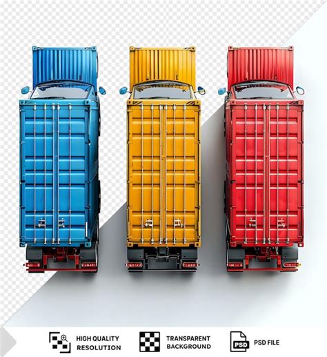 Premium Psd Premium Of Semi Trailer Trucks Shipping Cargo Container